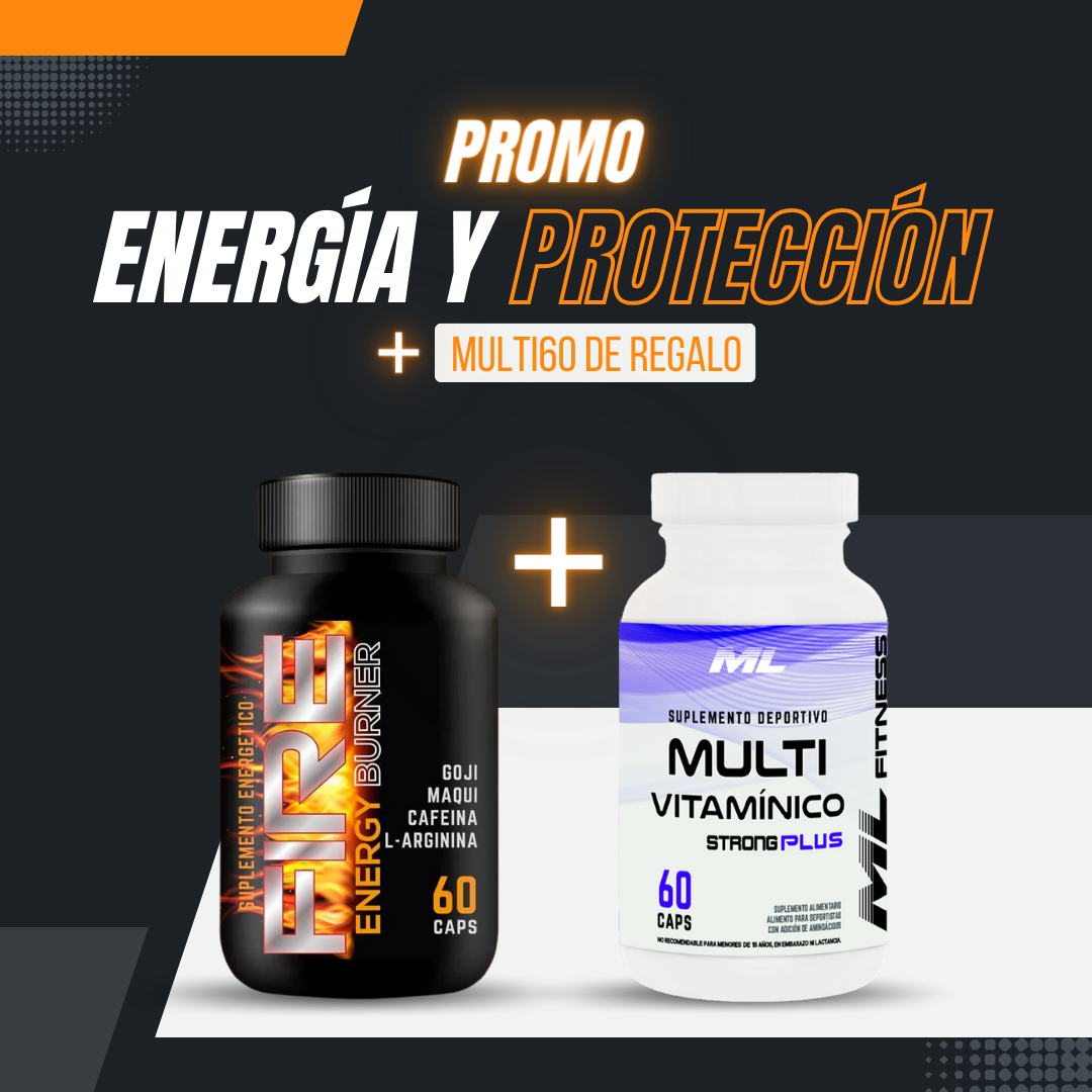Fire + Multivitamínico Strong Plus 60caps de REGALO - Vivefit.cl